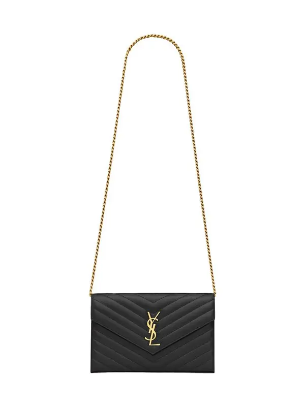 Saint Laurent Cassandre Chain Clutch - Black