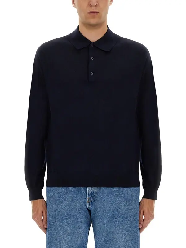 SUNFLOWER Wool Polo - Blue