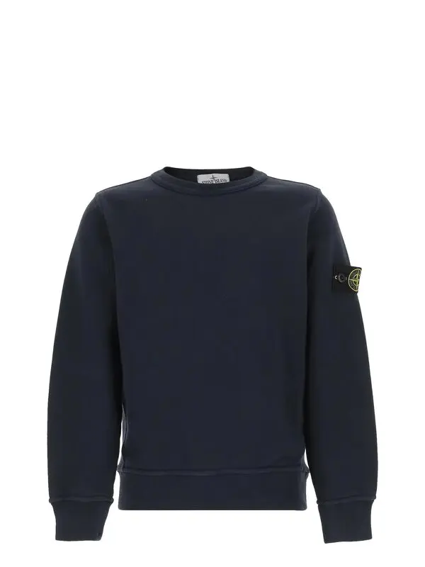 Stone Island Sweatshirt With Logo Patch - Blue