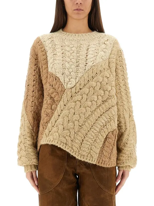 MARANT ETOILE Patchwork Daryl Sweater - Beige