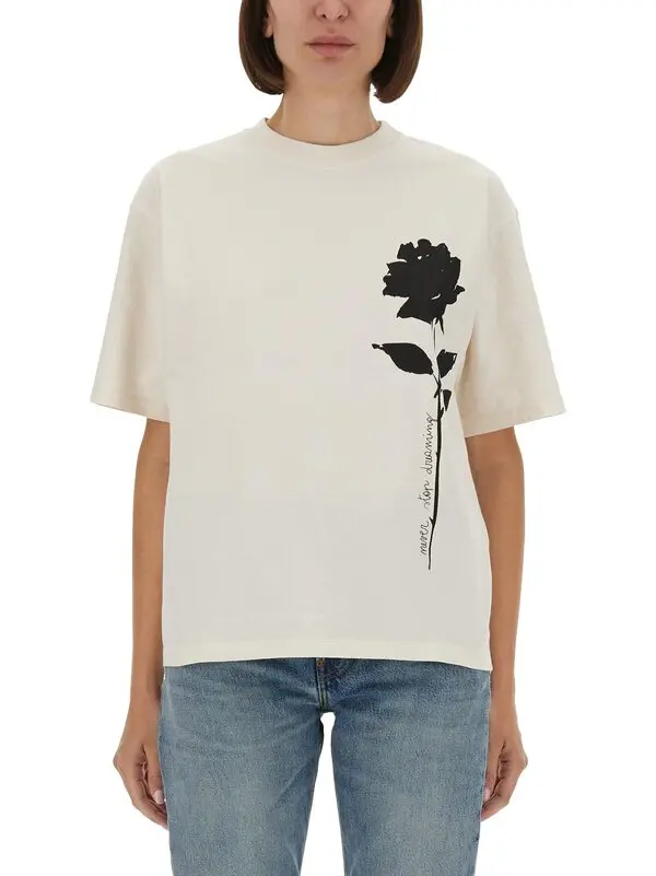GOLDEN GOOSE Journey' T-shirt With Print - White
