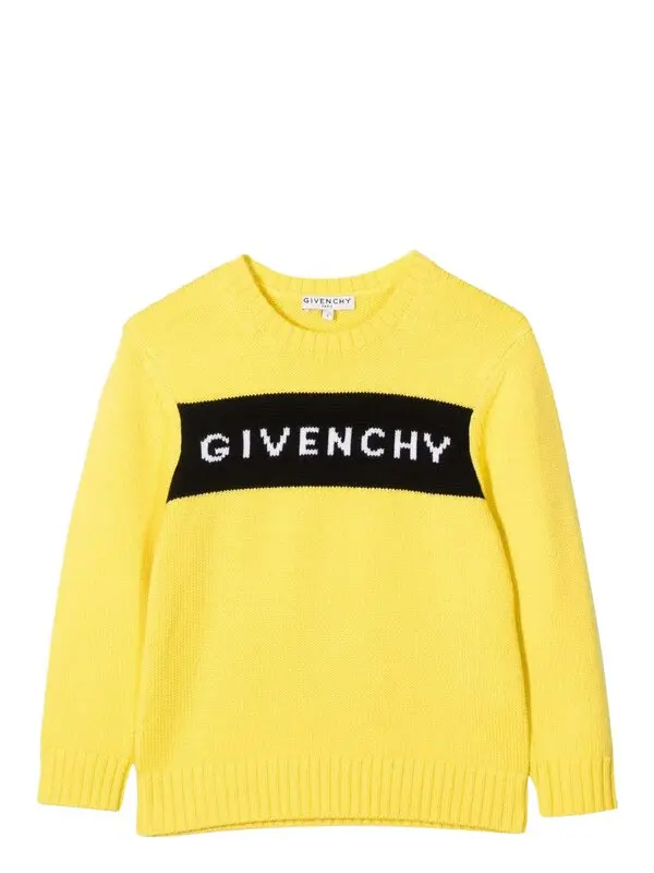 Givenchy Knitted Jacquard Logo Jumper - Yellow