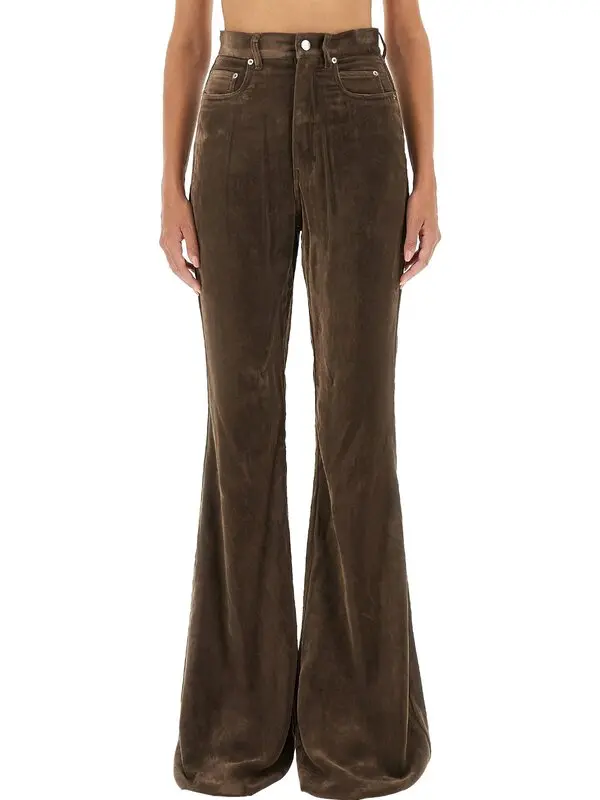 Rick Owens Bolan Flare Trousers - Brown