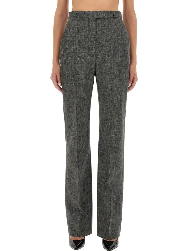 Alexander McQueen Wool Straight Leg Pants - Grey