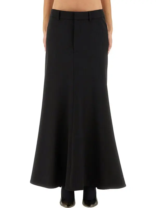 Balenciaga Godet Maxi Skirt - Black