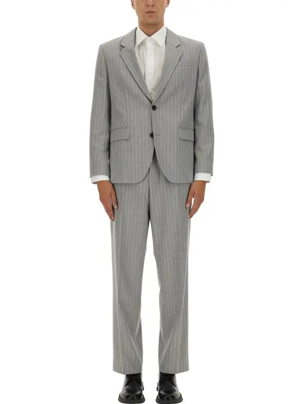 Hugo Slim Fit Suit With Striped Pattern - Grey