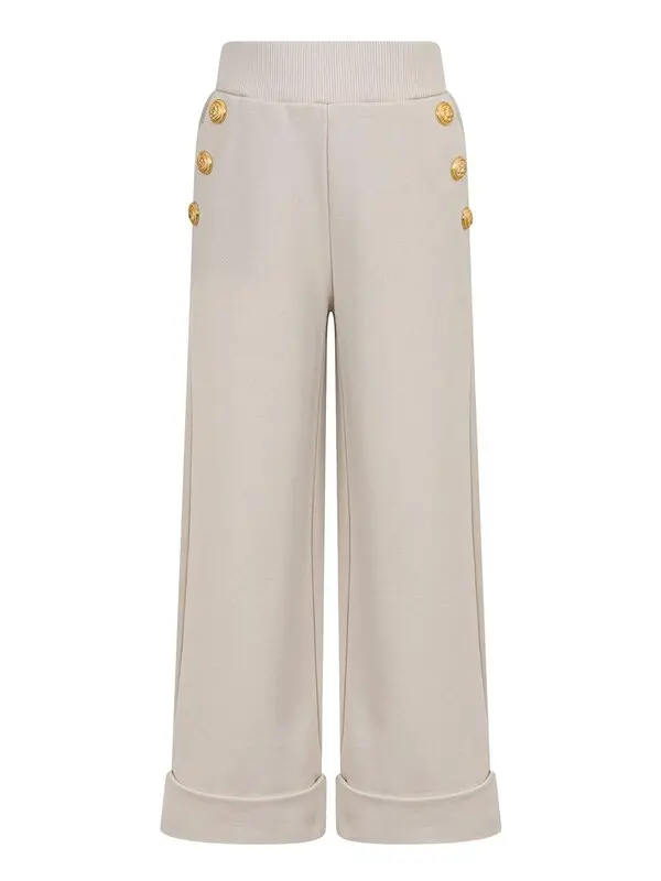 Balmain Button Detailed Baggy Pants - Beige