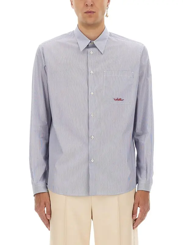 Valentino Garavani Striped Cotton Shirt - Azure