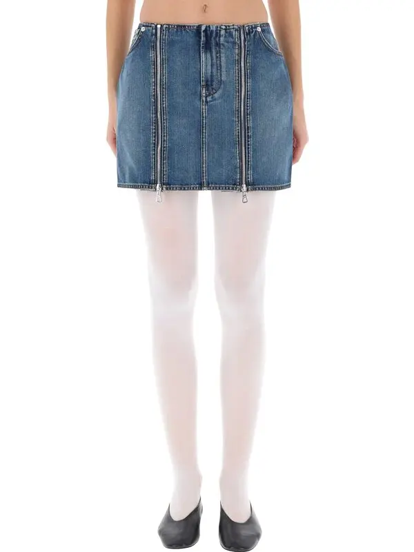 JEAN PAUL GAULTIER Miniskirt With Zippers - Denim