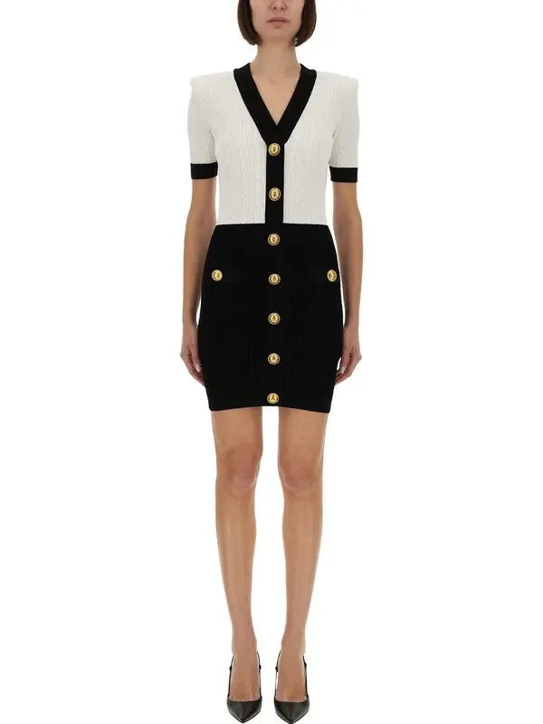 Balmain Two-tone Bodycon Dress - Multicolour