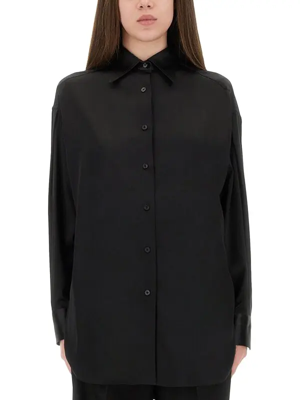 TOM FORD Stretch Silk Satin Shirt - Black