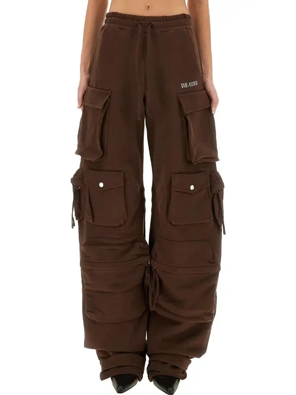 Attico Balloon Fit Long Pants - Brown