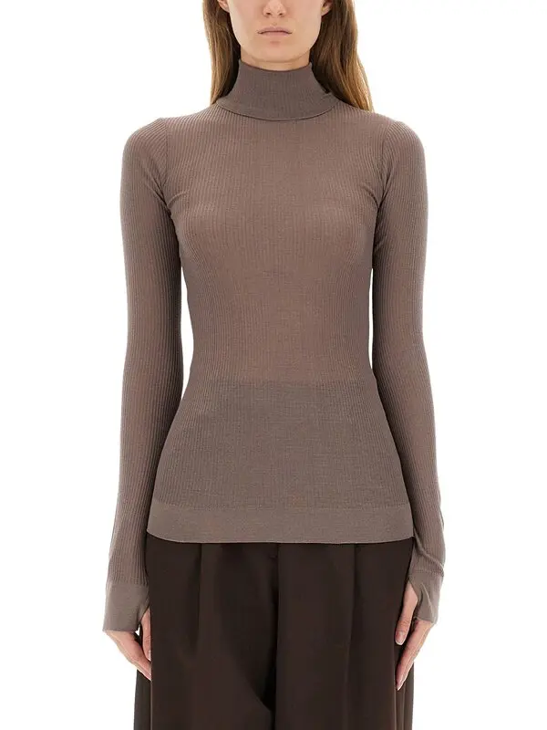 LEMAIRE Turtleneck Top - Brown