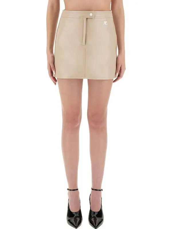 COURREGES Vinyl Mini Skirt Reedition - Beige
