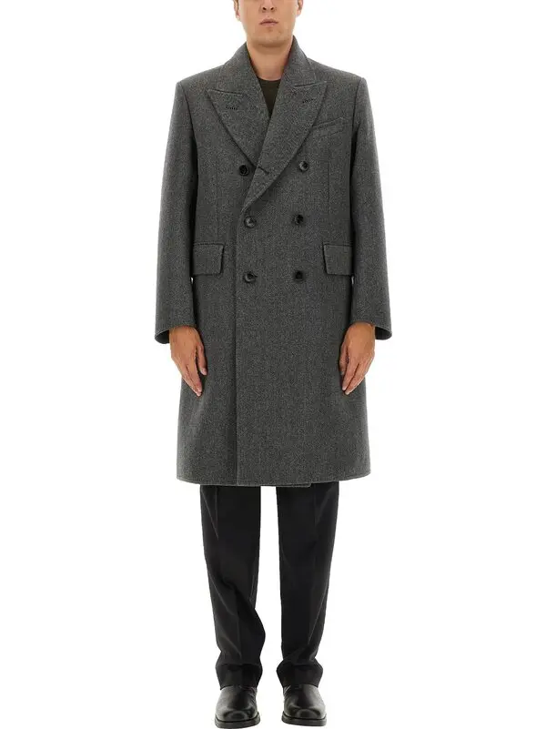 TOM FORD Double-breasted Overcoat - Grey