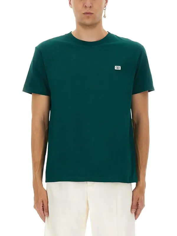 Valentino Garavani T-shirt With Signature Vlogo - Green