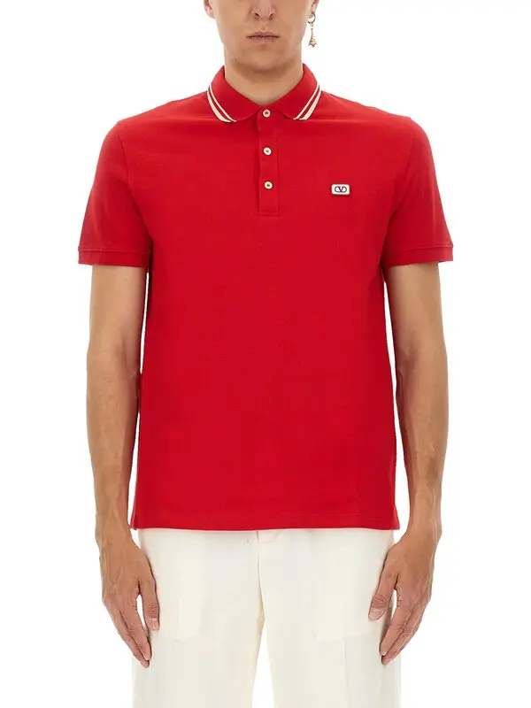 Valentino Garavani Polo Shirt With Signature Vlogo - Red