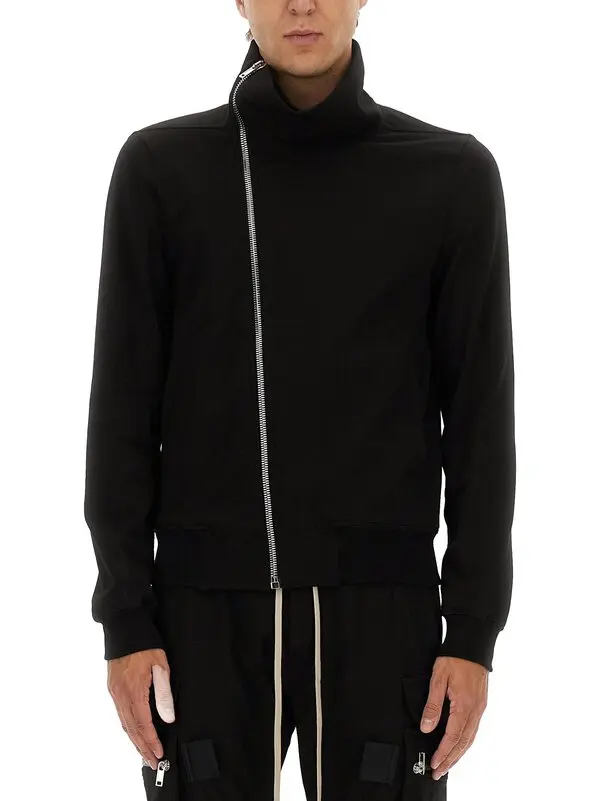 Rick Owens Asymmetrical Zip-up Sweatshirt - Black