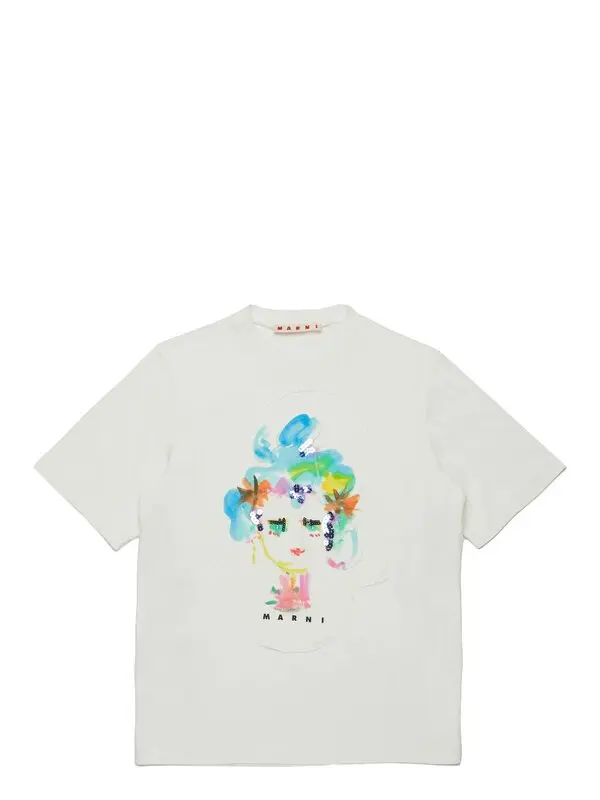 Marni T-shirt With Logo - Multicolour