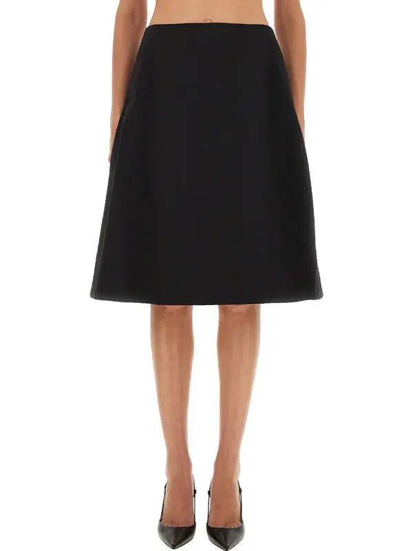 Alexander McQueen Flared Midi Skirt - Black