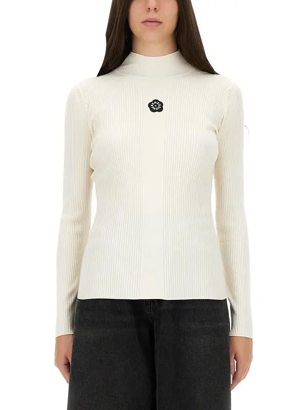 Kenzo Jersey Top With Embroidery - White