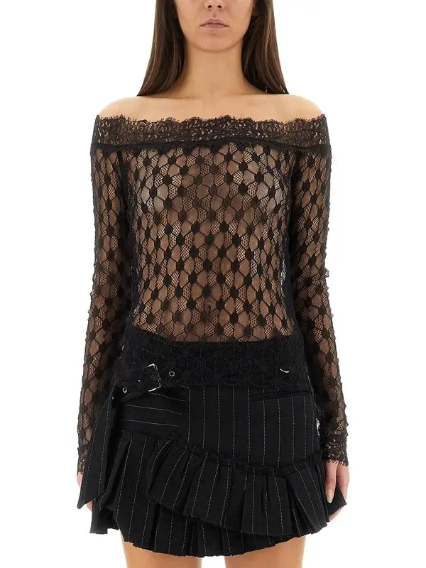 Isabel Marant Lace 'marlene' Top - Black
