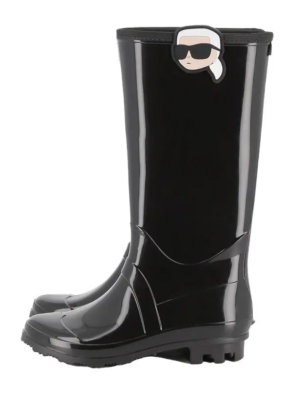 Karl Lagerfeld Rain Boots With Logo - Black
