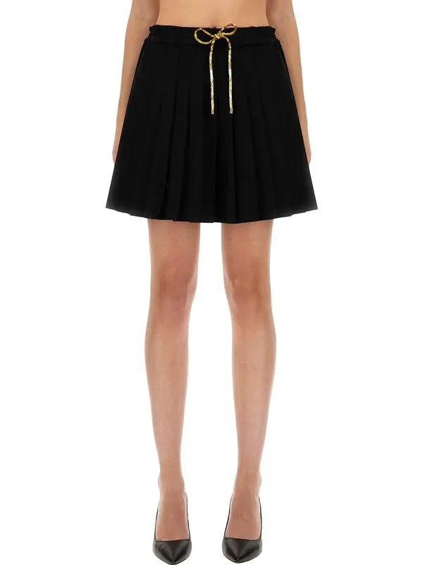 Versace Cotton Pleated Skirt - Black