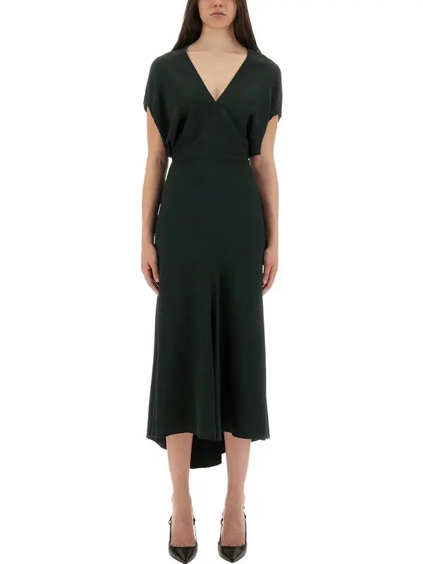 Victoria Beckham Blouson Midi Dress - Green