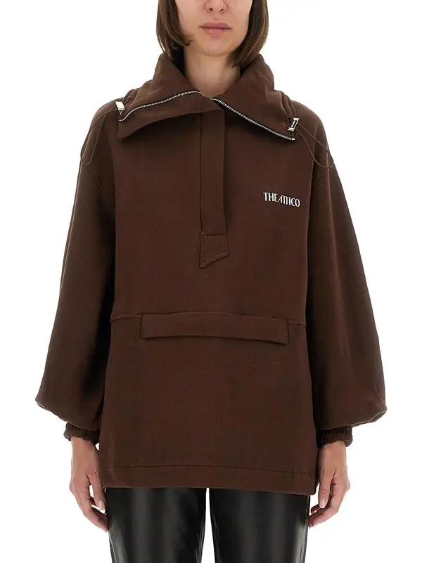 Attico Blouson With Logo - Brown