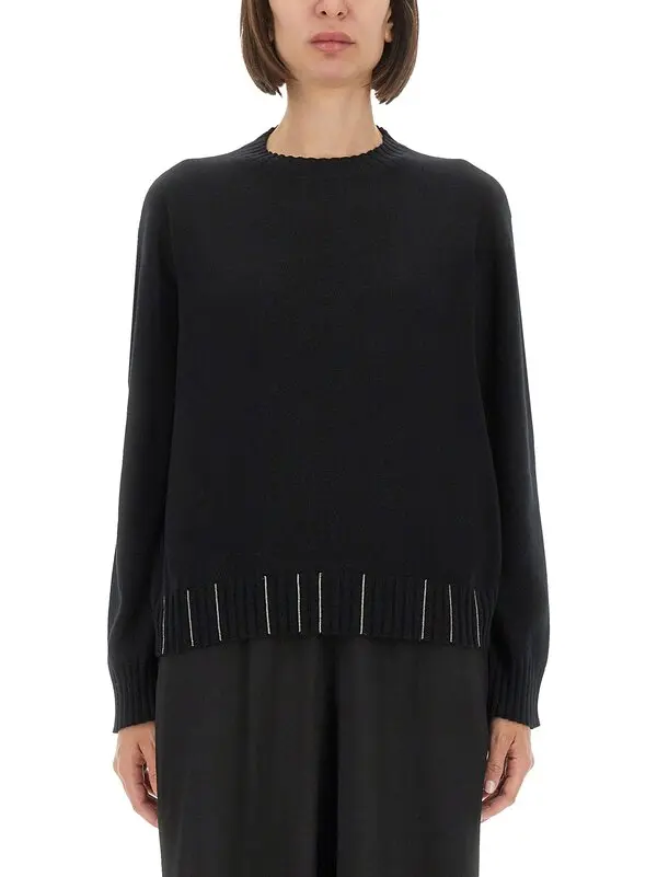 Fabiana Filippi Regular Fit Wool, Silk And Cashmere Sweater - Black