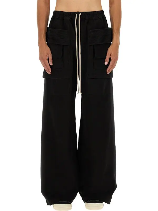 Rick Owens Creatch Wide Cargo Pants - Black