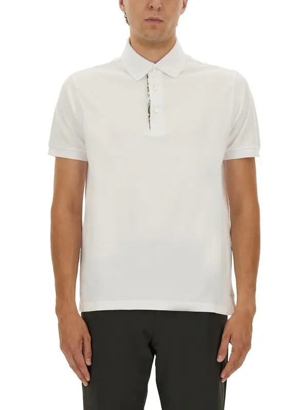 Etro Polo Shirt With Embroidered Pegasus - White