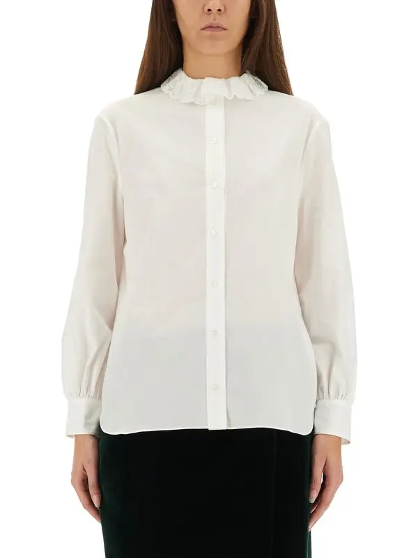 Saint Laurent Pierrot Collar Shirt - White