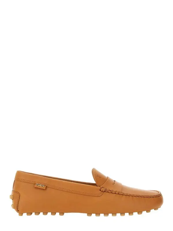 TOD'S Leather Gommino Loafer - Buff