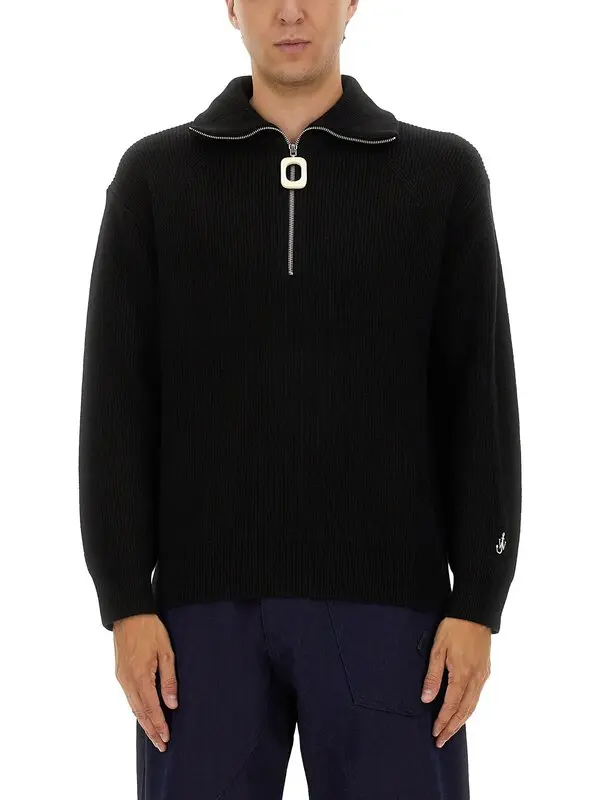 JW Anderson Half Zip Shirt - Black