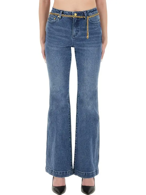 Michael Kors Flared Jeans With Belt - Denim
