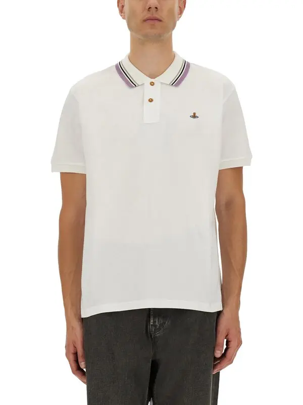 VIVIENNE WESTWOOD Classic Cotton Pique Polo Shirt - White