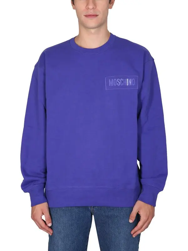 Moschino Sweatshirt With Logo Patch - Blue