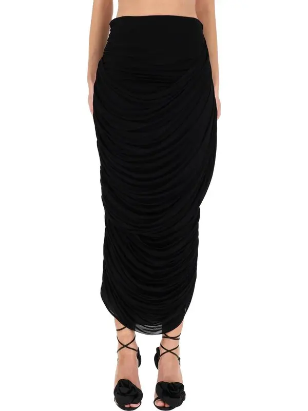 Magda Butrym Draped Midi Skirt - Black
