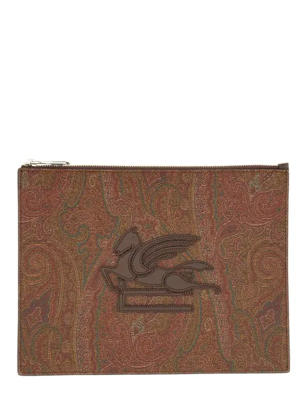 Etro Essential Paisley Pouch - Brown