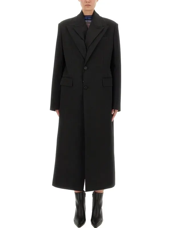 Jean Paul Gaultier Double Layer Tailored Coat - Black