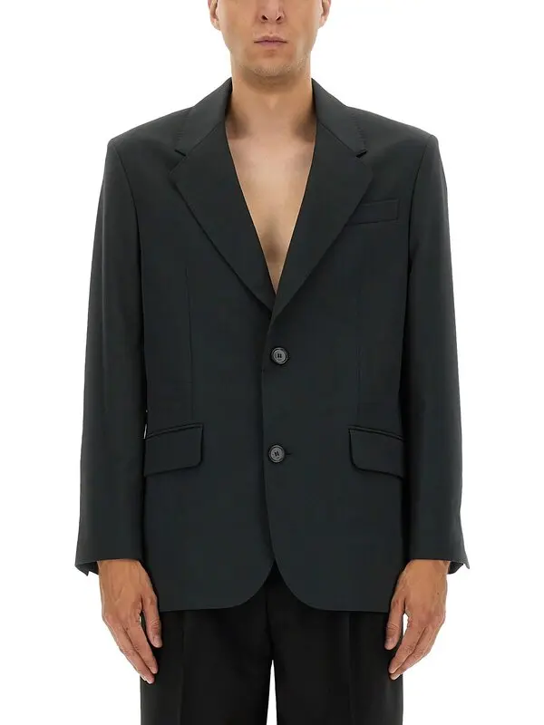Ami Double-breasted Wool Jacket - Charcoal