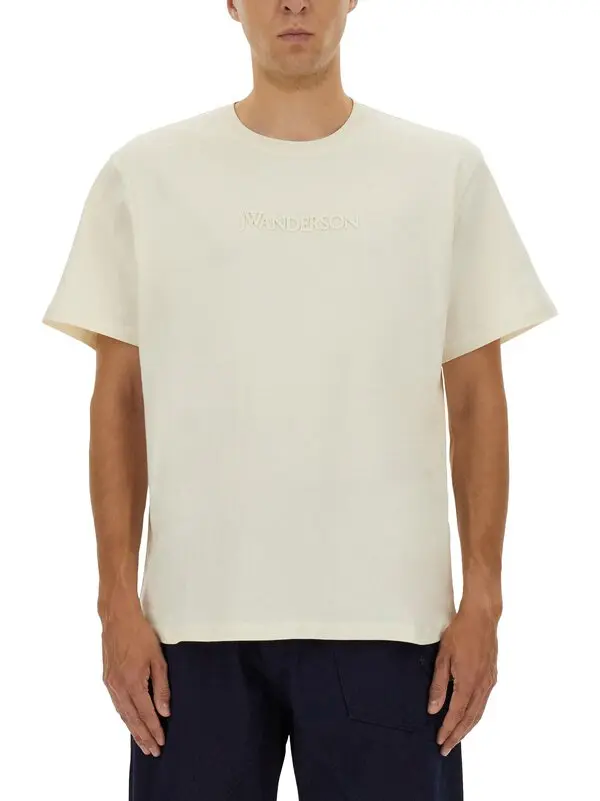 JW Anderson T-shirt With Embroidered Logo - White