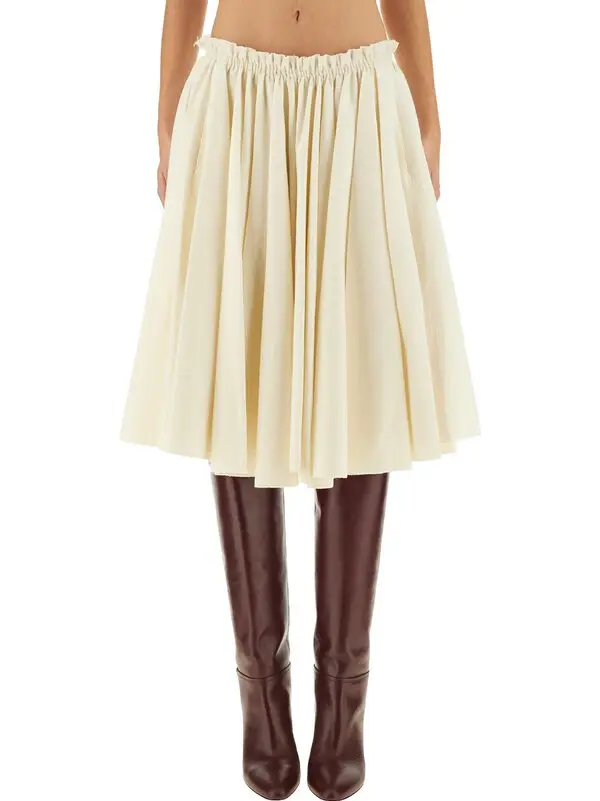 Ami Corolla Midi Skirt - Beige