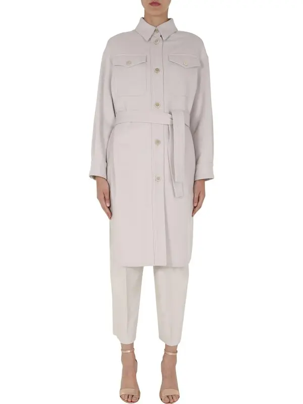 Brunello Cucinelli Coat With Belt - White