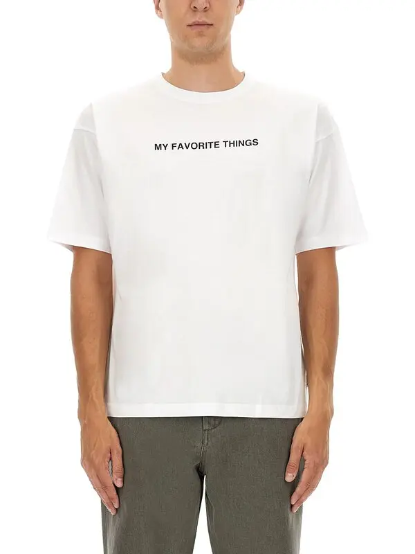 Aspesi T-shirt With "my Favorite Things" Print - White
