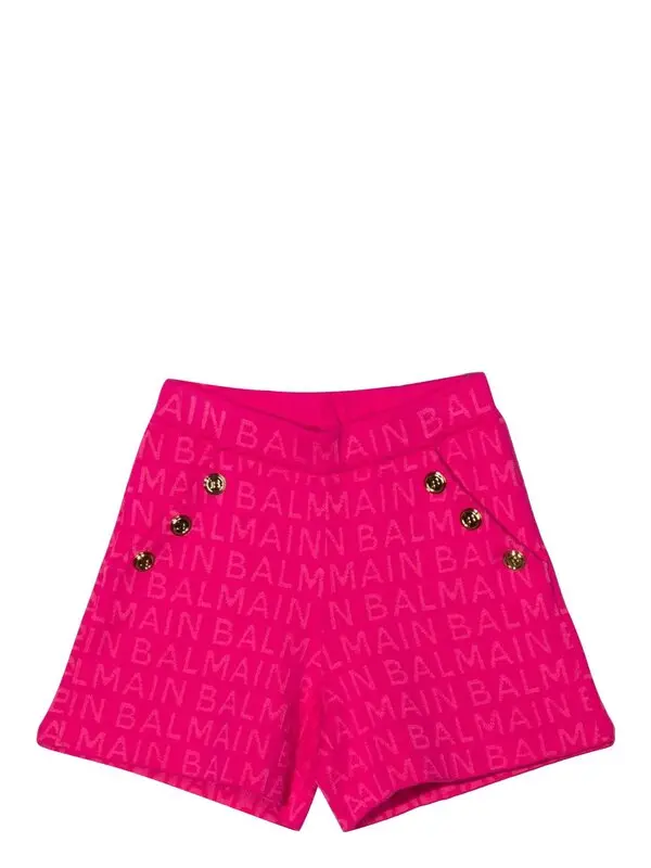 Balmain Bermuda Shorts With Side Button Detail - Fuchsia