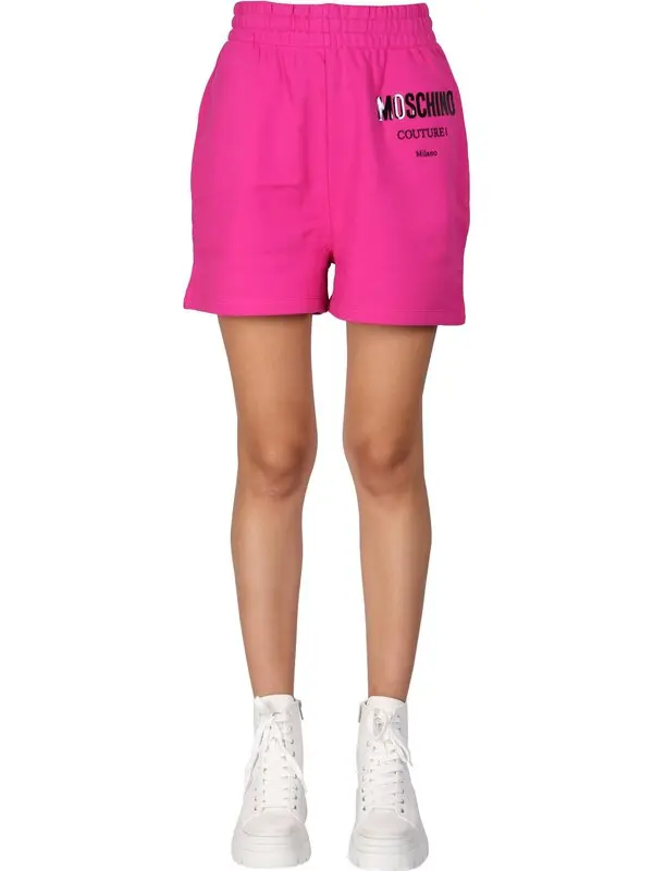 Moschino Shorts With Logo - Purple
