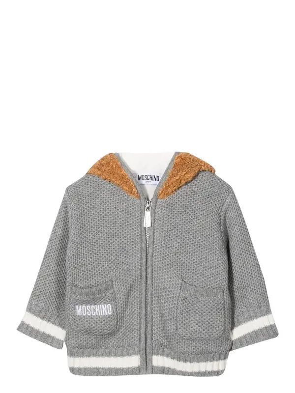 Moschino Teddy Bear Hooded Cardigan - Grey